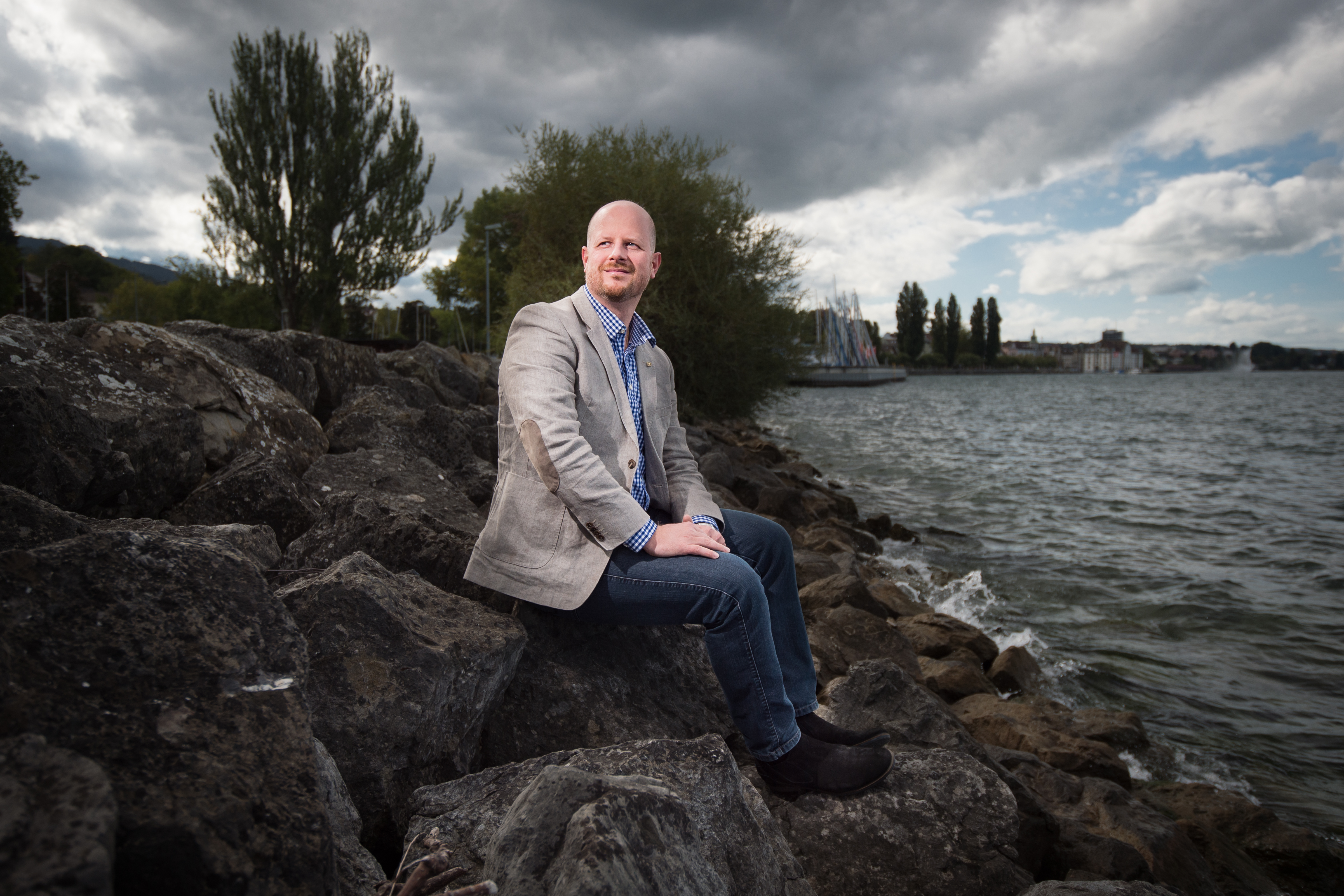 Matthias Haas, Präsident der Offiziersgesellschaft Rorschach, vor dem ...