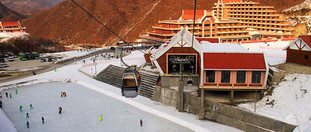 Oltner Seilbahn-Gondeln im Skiparadies von Diktator Kim