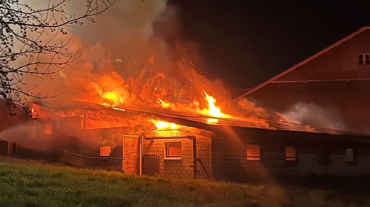 Grosswangen: Scheune brennt vollständig nieder