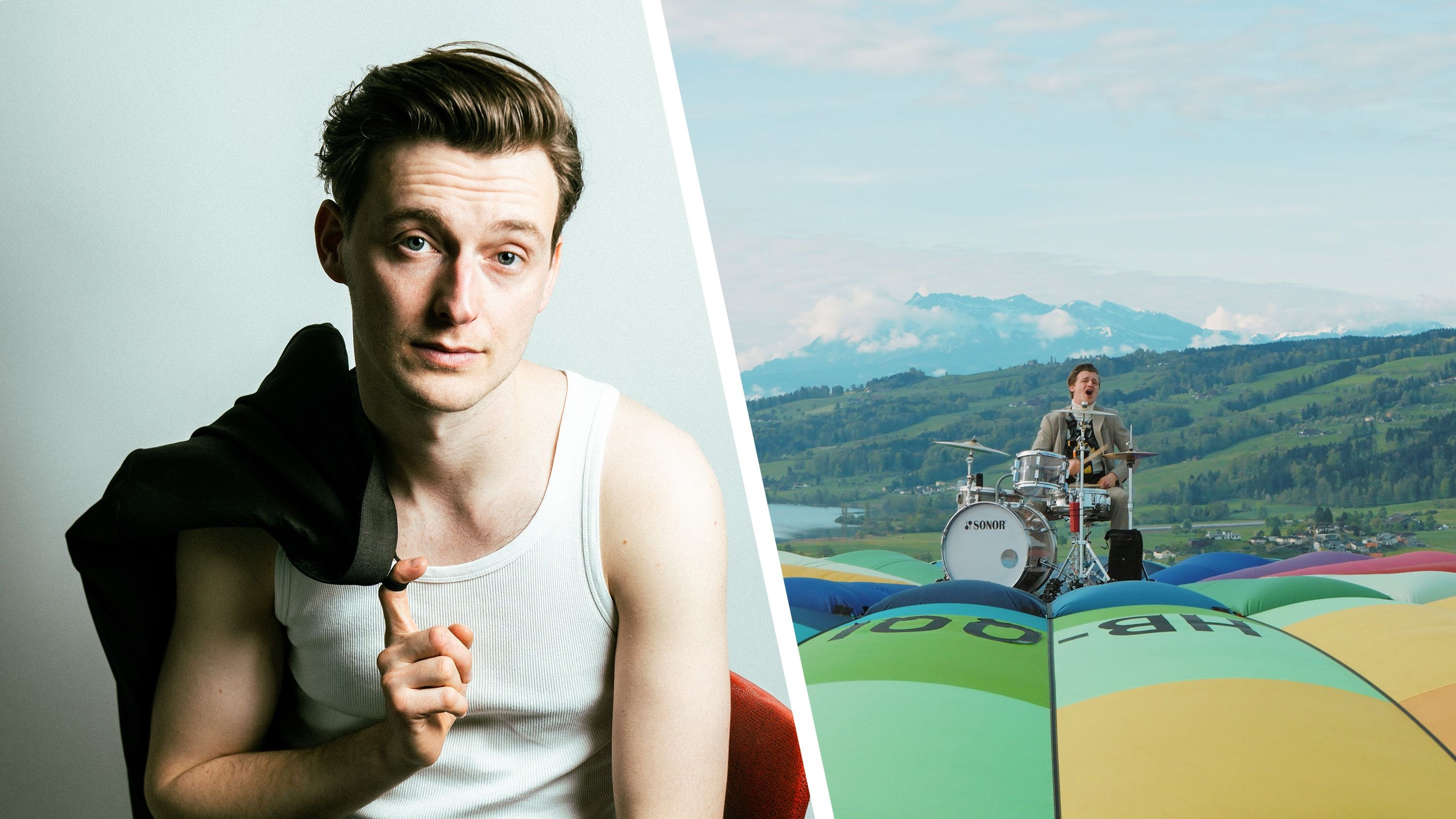 Warum der Sänger Nickless auf einem Heissluftballon performt